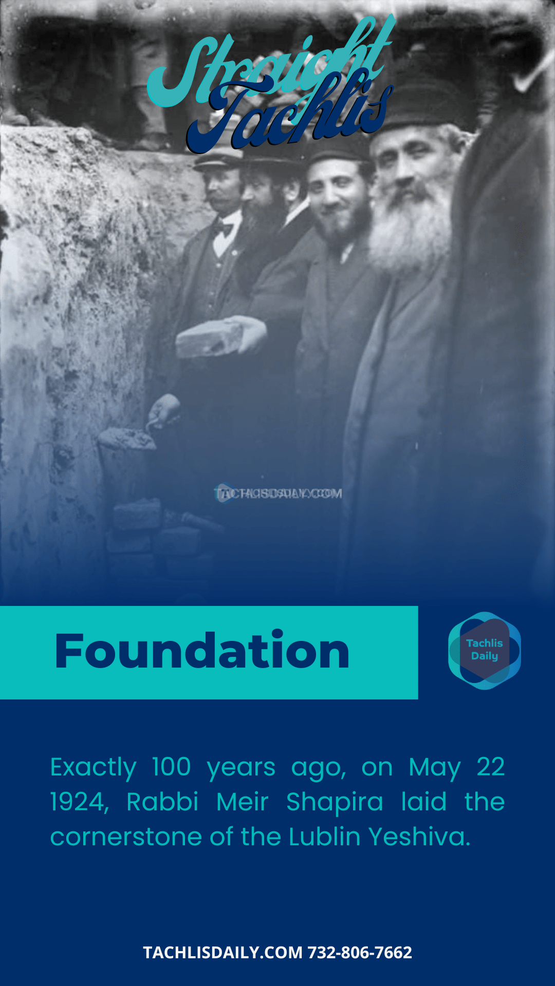 PHOTO: 100 Years Ago Today: Rabbi Meir Shapira Lays Cornerstone of ...